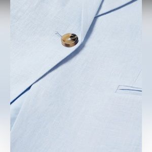 Mango | Jackets & Coats | Mango Light Blue Linen Blazer | Poshmark
